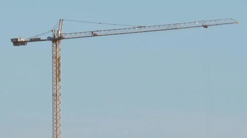 rotating tower crane construction works ... | Stock Video | Pond5