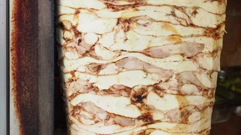 rotating traditional gyros meat close up | Stock Video | Pond5