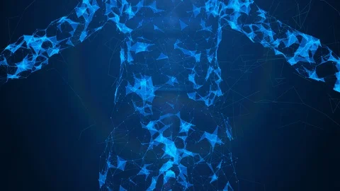 Rotating volumetric bright human body | Stock Video | Pond5