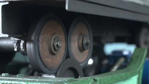 Rotating wheels of testing machine | Stock Video | Pond5