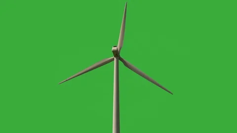 Rotating wind turbine with green screen ... | Stock Video | Pond5
