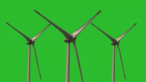 Rotating wind turbine with green screen ... | Stock Video | Pond5