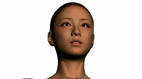 Rotation of 3D woman head face,female gi... | Stock Video | Pond5