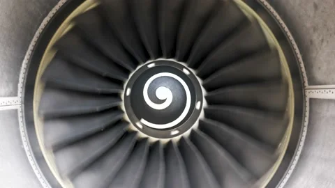 The rotation of airplane engine. Front v... | Stock Video | Pond5