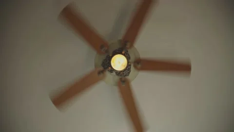 Rotation Ceiling Fan With Light Under Ro... | Stock Video | Pond5