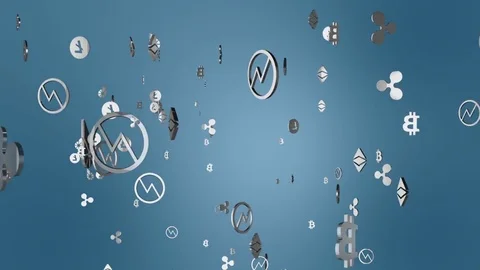 rotation of the crypto currency in the e... | Stock Video | Pond5