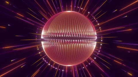 rotation gold sphere and motion light on... | Stock Video | Pond5