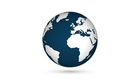 Rotation planet. Earth globe. World map... | Stock Video | Pond5