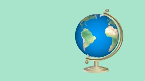 Rotation planet. Earth globe. World map ... | Stock Video | Pond5