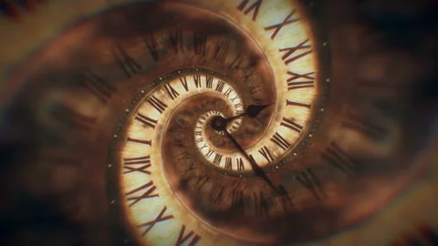 The rotation of the spiral clock of the ... | Stock Video | Pond5