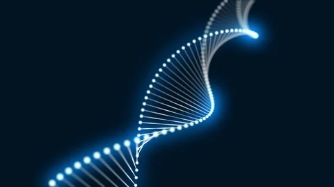 Rotation view of 3d DNA structure on blu... | Stock Video | Pond5
