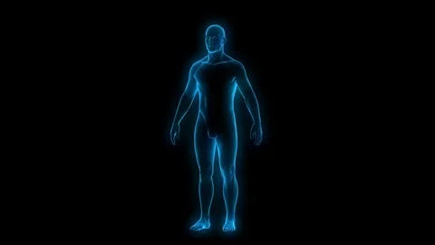 Rotatning Male body scan on black backgr... | Stock Video | Pond5