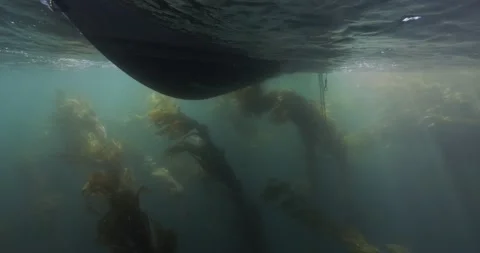 Rough surface water under boat | Stock Video | Pond5