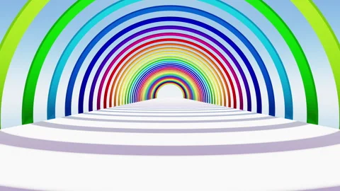 round arch pathway on light blue backgro... | Stock Video | Pond5