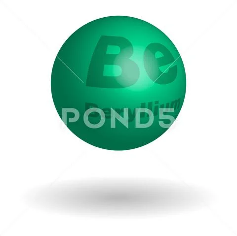 Round Beryllium molecule, chemical element of the periodic table ~ Clip ...