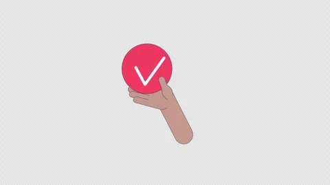 Round checkbox with tick holding line 2D... | Stock Video | Pond5