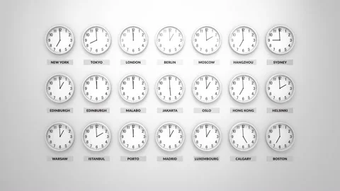 Round clocks with white body show differ... | Stock Video | Pond5