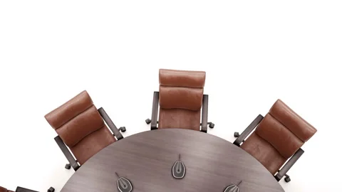 Round Conference Table On White Backgrou... | Stock Video | Pond5