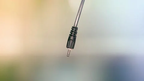 Round dc connector for charging old gene... | Stock Video | Pond5