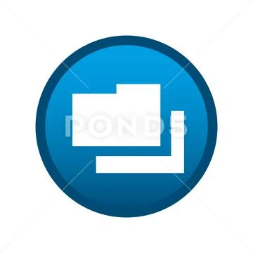 Round media web folder icon on white background - Vector Illustration ...