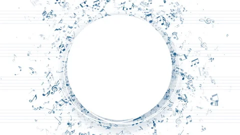 Round music notes frame, musical white b... | Stock Video | Pond5