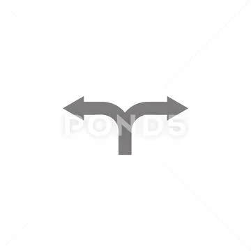 Round traffic sign Right or left turn icon: Royalty Free #163722390