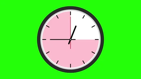 round wall clock animation 45 minutes gr... | Stock Video | Pond5