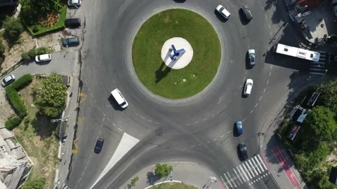 Roundabout in Belgrade, 4K, drone shot i... | Stock Video | Pond5