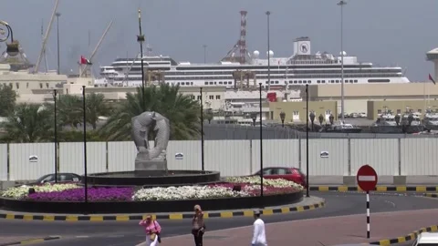 Roundabout in Muscat,Oman, port area, cr... | Stock Video | Pond5
