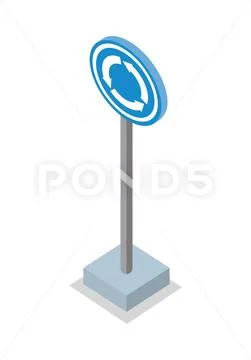 Roundabout Road Sign Vector Illustration Illustration #70301000