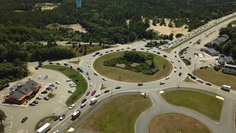 Roundabout traffic on the ring before en... | Stock Video | Pond5