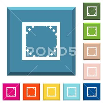 Rounded corner settings white icons on edged square buttons ...