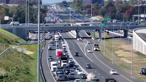 Route 66 Fairfax Virginia AM rush hour T... | Stock Video | Pond5