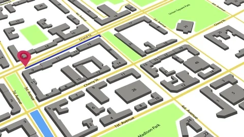 A route line from one point to another o... | Stock Video | Pond5