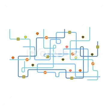Route map. Road map city. Vector illustration Illustration #89630548