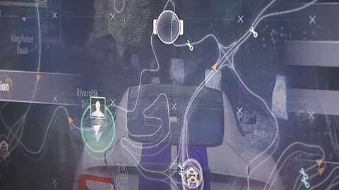 Route map in video game "Need for speed"... | Stock Video | Pond5