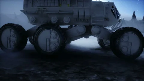 Rover on alien planet. Mars surface. Rea... | Stock Video | Pond5