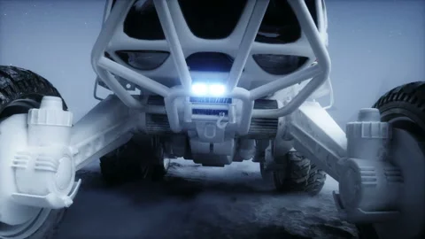 Rover on alien planet. Mars surface. Rea... | Stock Video | Pond5