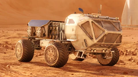 Rover Mars, flying around. Loopable 4k a... | Stock Video | Pond5