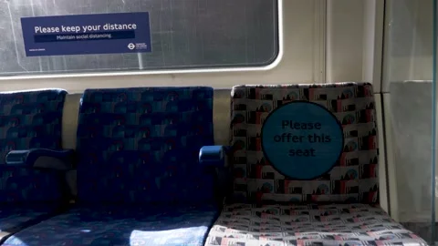 Row Of Empty Seats On The Jubilee Line T... | Stock Video | Pond5