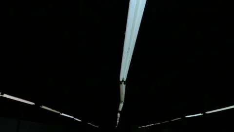 Row of Fluorescent Lights Liminal Spaces... | Stock Video | Pond5