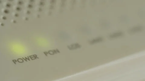 Row of green lights on network router 4K... | Stock Video | Pond5