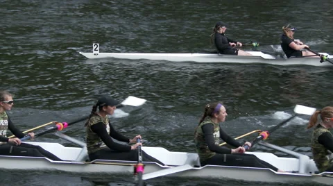 Row, Rowing, Crew, Shell, Regatta, 4K | Stock Video | Pond5
