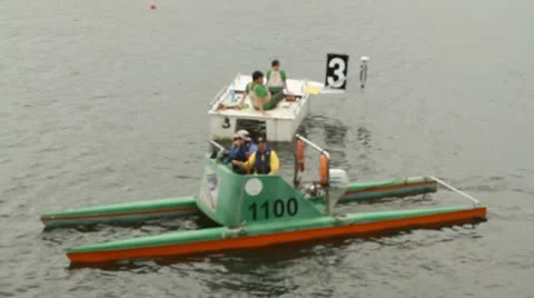 rowing referee boat | Stock Video | Pond5