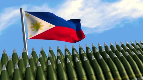 Rows of ammunition with Filipino flag, S... | Stock Video | Pond5