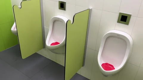 Rows of modern urinals with a sensor WC ... | Stock Video | Pond5