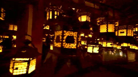 Rows of Sacred Lanterns inside Kasuga Ta... | Stock Video | Pond5