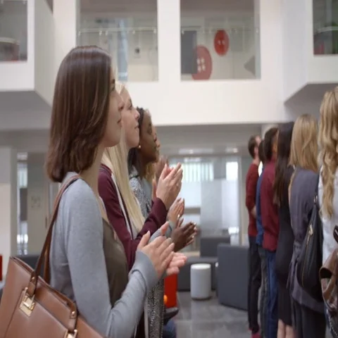 Rows of university students stand clappi... | Stock Video | Pond5