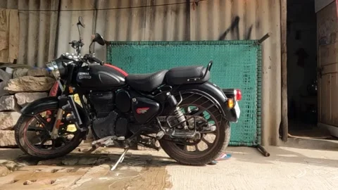 Royal enfield popular two wheeler bike | Stock Video | Pond5
