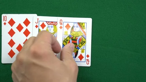 Royal flush of five cards in the casino,... | Stock Video | Pond5